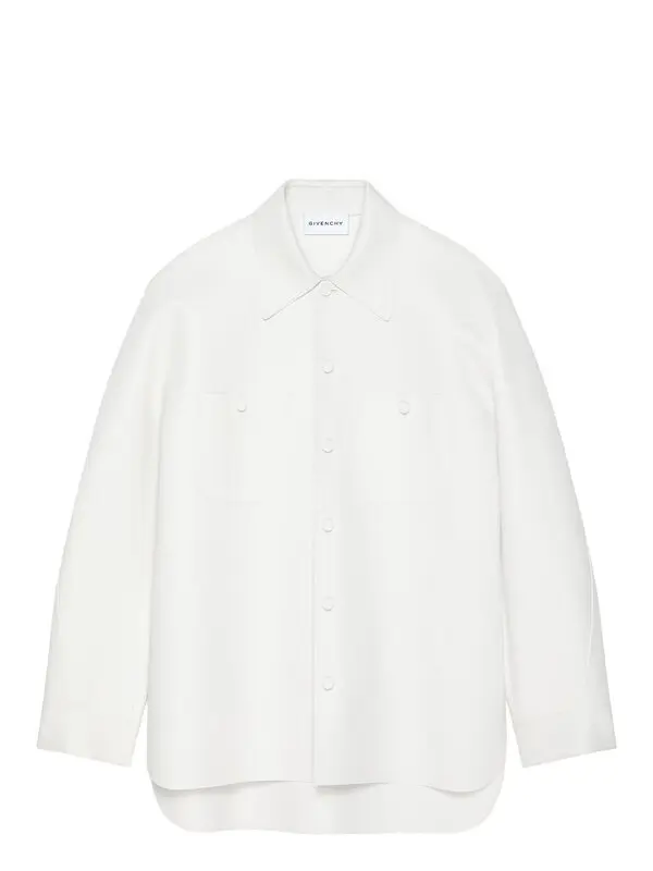 Givenchy Couture Seam Overshirt In Leather - White