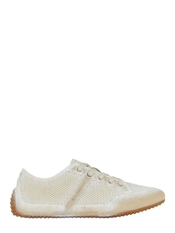 Givenchy Slim Sneakers In Painted Mesh And Suede - Beige/white
