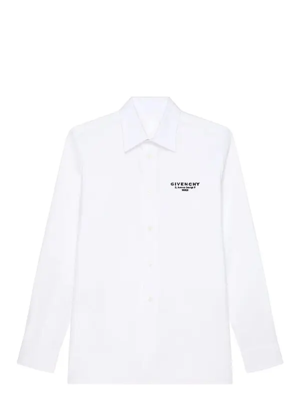 Givenchy Shirt In Cotton Poplin With Stamp Embroidery - White