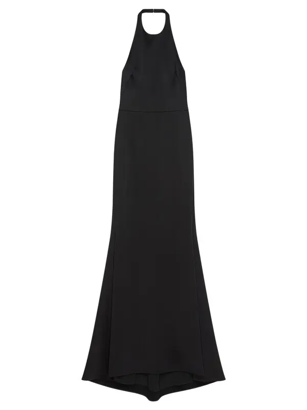 Givenchy Halter Neck Crepe And Satin Dress - Black