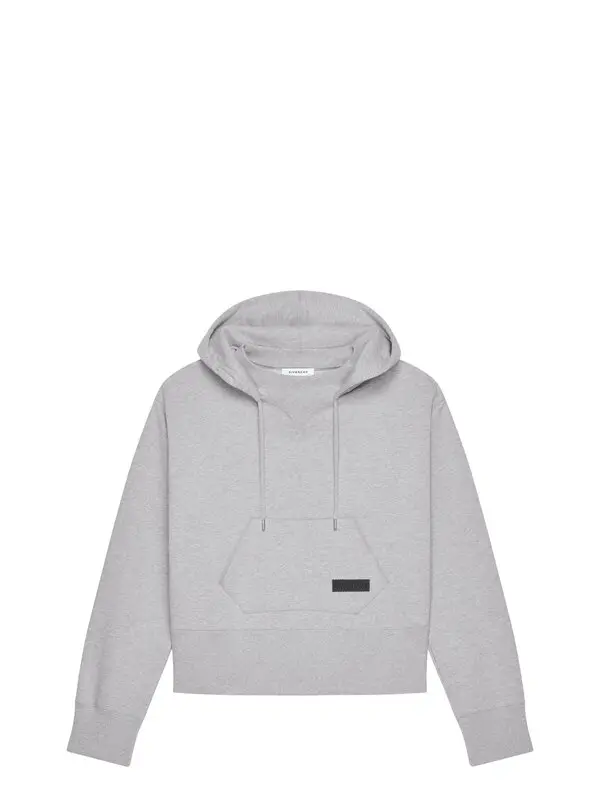 Givenchy Fleece Hoodie With Signature Patch - Light Grey Melange