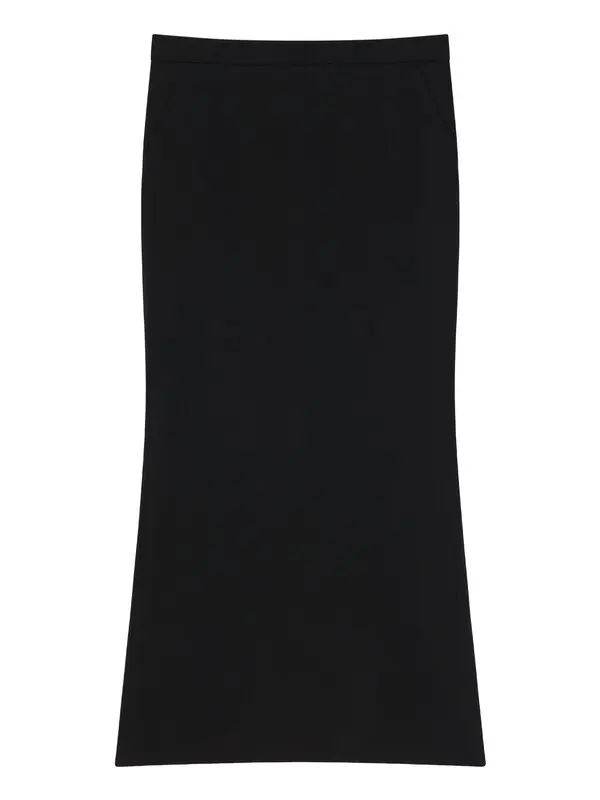 Givenchy Midi Kickback Skirt In Crepe Cady - Black