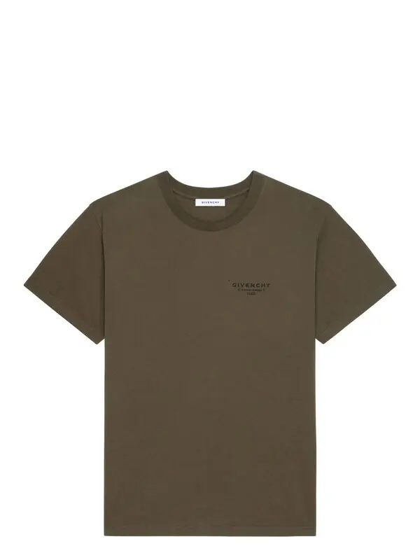 Givenchy T-shirt In Cotton With Stamp Print - Khaki