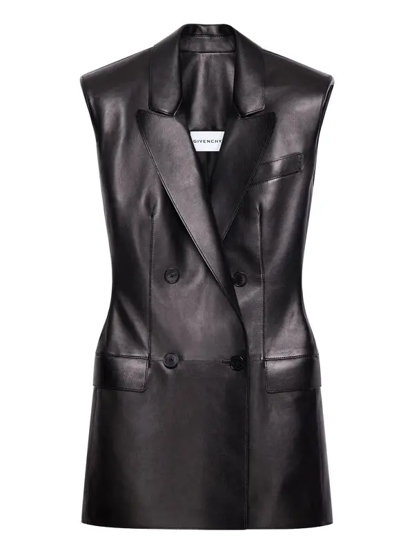 Givenchy Double-breasted Leather Jacket - Black