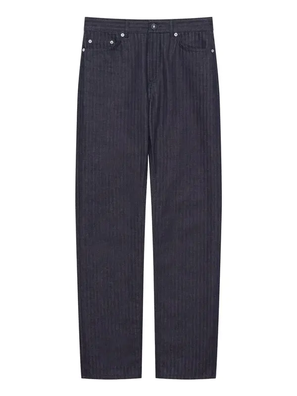 Givenchy Straight Fit Herringbone Jeans - Dark Navy