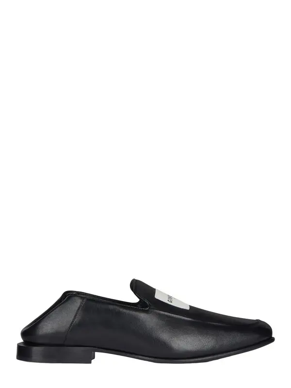Givenchy Label Leather Loafers - Black