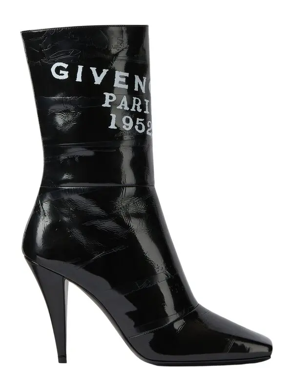Givenchy Sliced Square Leather Ankle Boots - Black