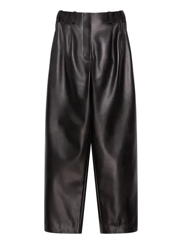 Givenchy Double Pleat Lambskin Trousers - Black