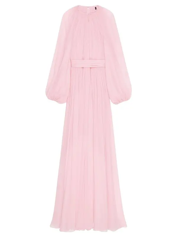 Givenchy Balloon Sleeve Silk Chiffon Evening Dress - Sorbet Pink