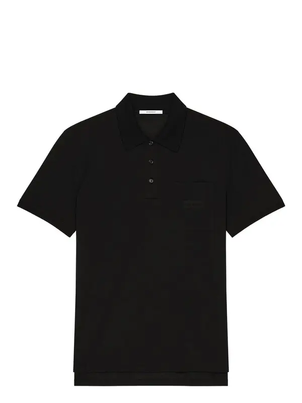 Givenchy Polo In Cotton With Patch - Black