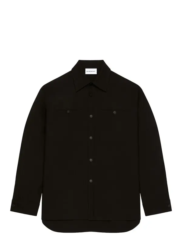 Givenchy Couture Seam Overshirt In Flannel - Black