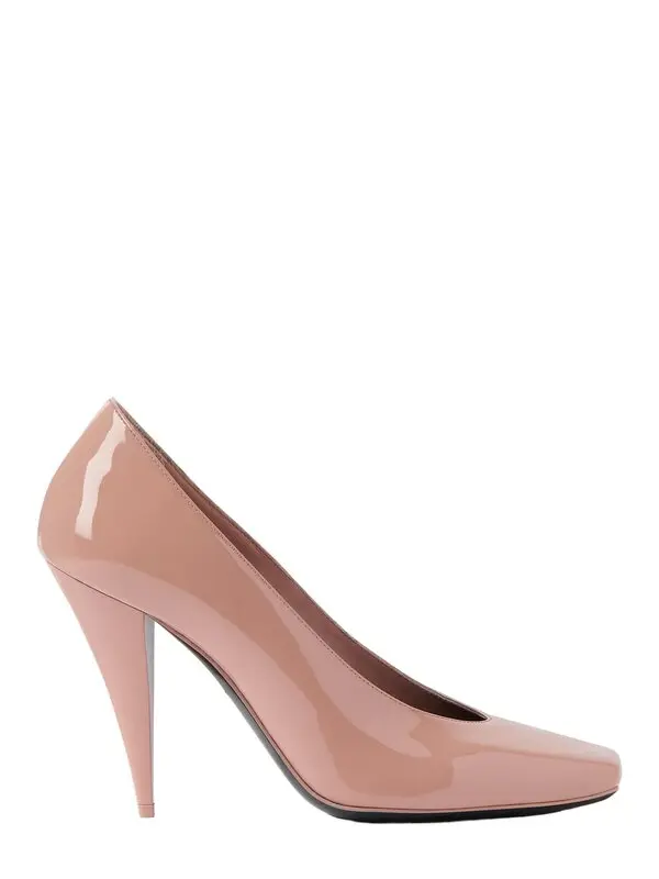 Givenchy Sliced Square Patent Leather Pumps - Powder