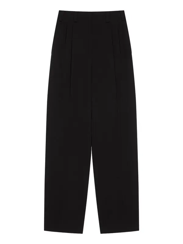 Givenchy Slashed Double Pleat Wool Pants - Black