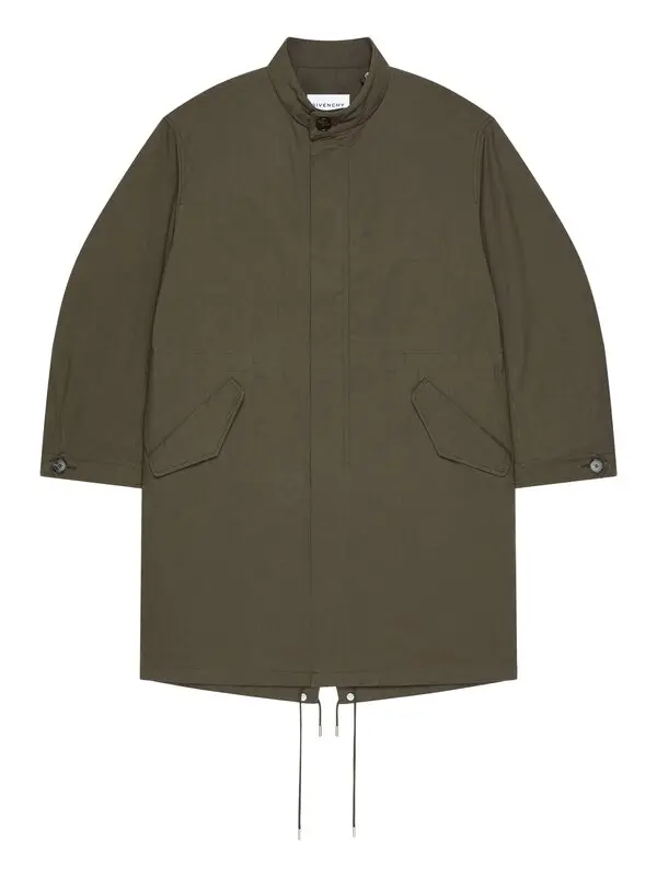 Givenchy Cotton Parka With Stamp Print - Khaki