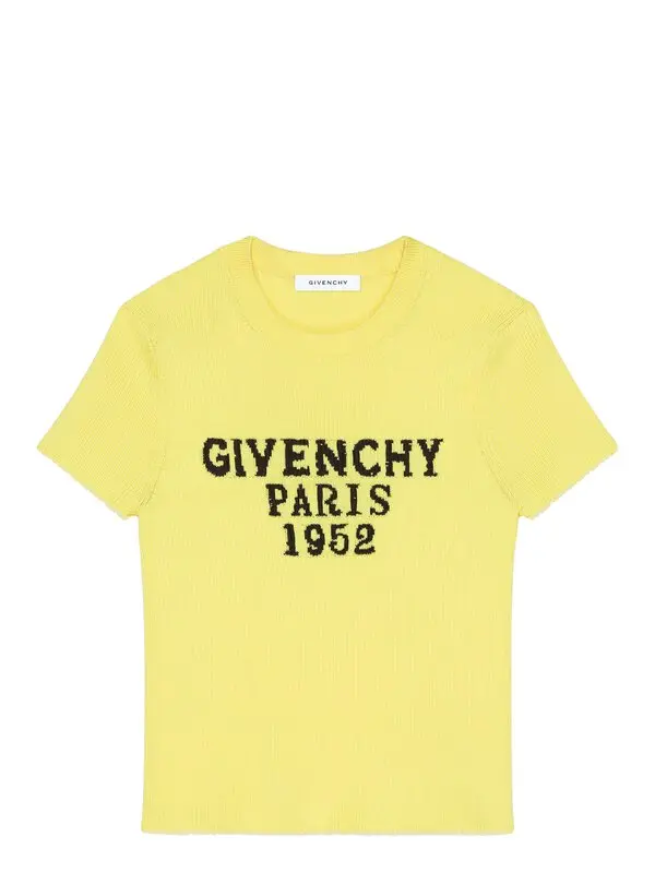 Givenchy Cropped Ribbed Knit Top - Acid Yellow