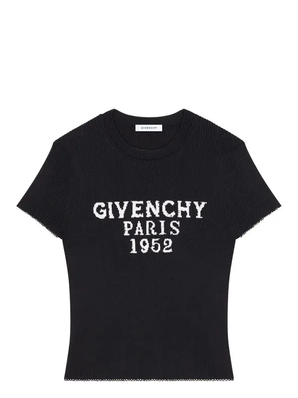 Givenchy Cropped Ribbed Knit Top - Black