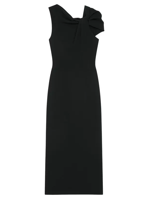 Givenchy Draped Pencil Dress In Crepe Cady - Black