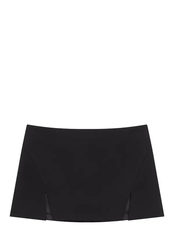 Givenchy Sliced Mini Skirt In Grain De Poudre Wool - Black