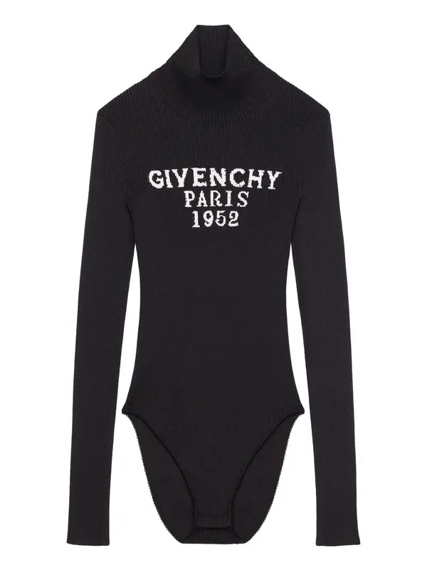 Givenchy Fine Rib Bodysuit With Jacquard - Black