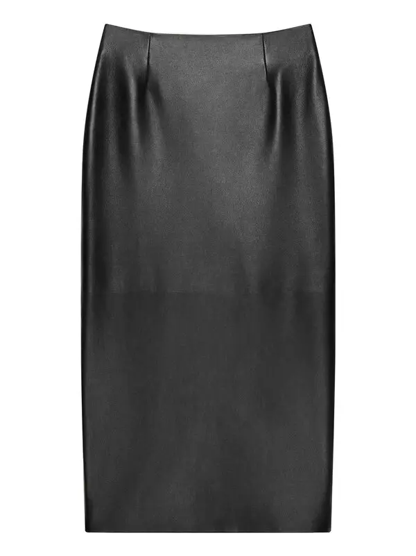 Givenchy Leather Midi Pencil Skirt - Black