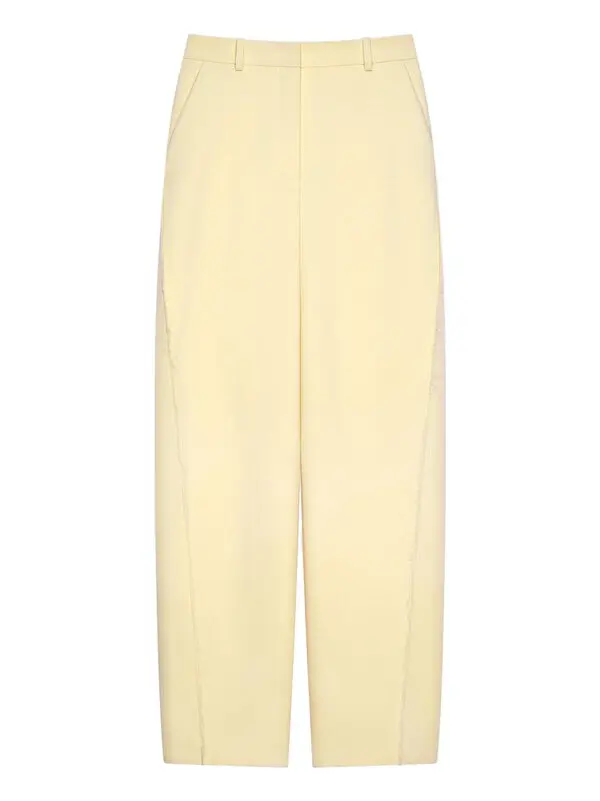 Givenchy Wool Crepe Tailored Cocoon Pants - Butter
