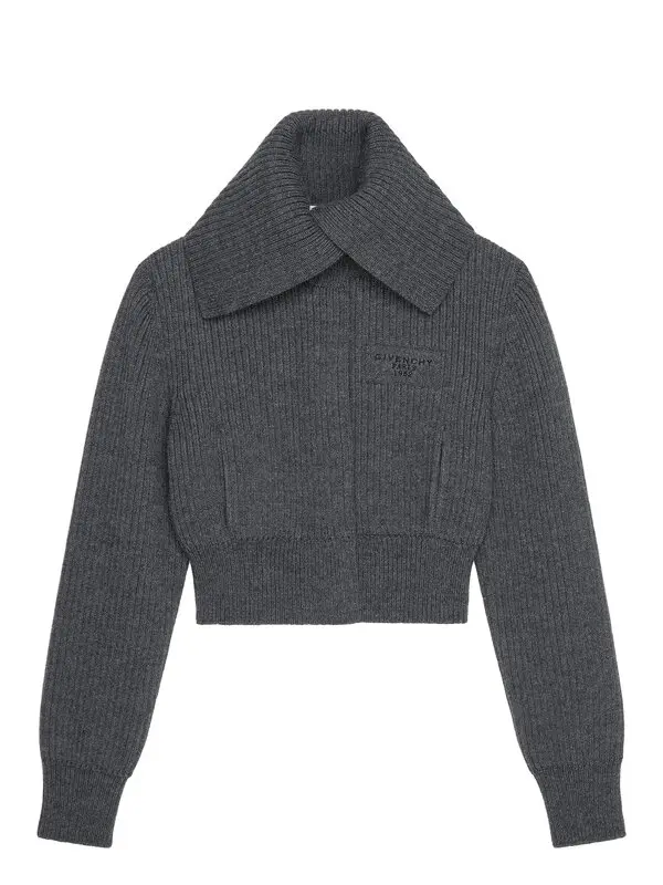 Givenchy Wool Jacket With Embroidered Detail - Slate Blend