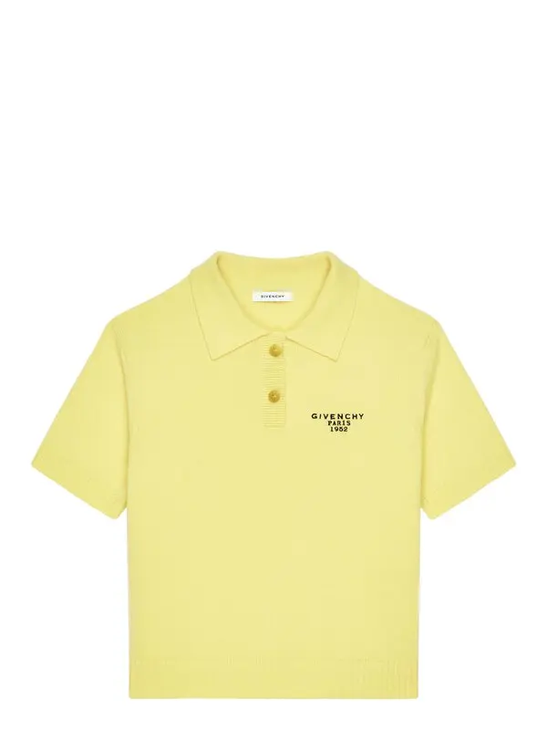 Givenchy Polo Top In Wool And Cashmere - Acid Yellow