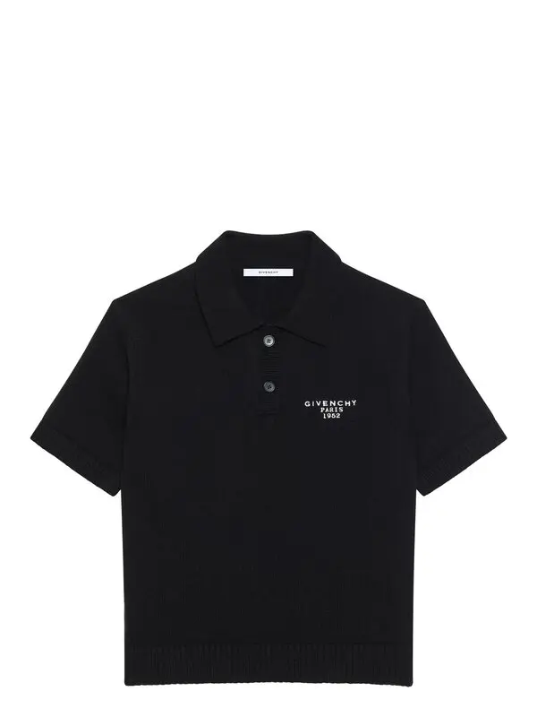 Givenchy Polo Top In Wool And Cashmere - Black
