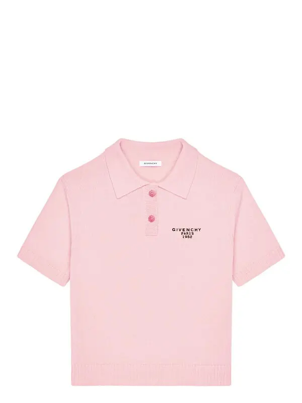 Givenchy Polo Top In Wool And Cashmere - Light Pink