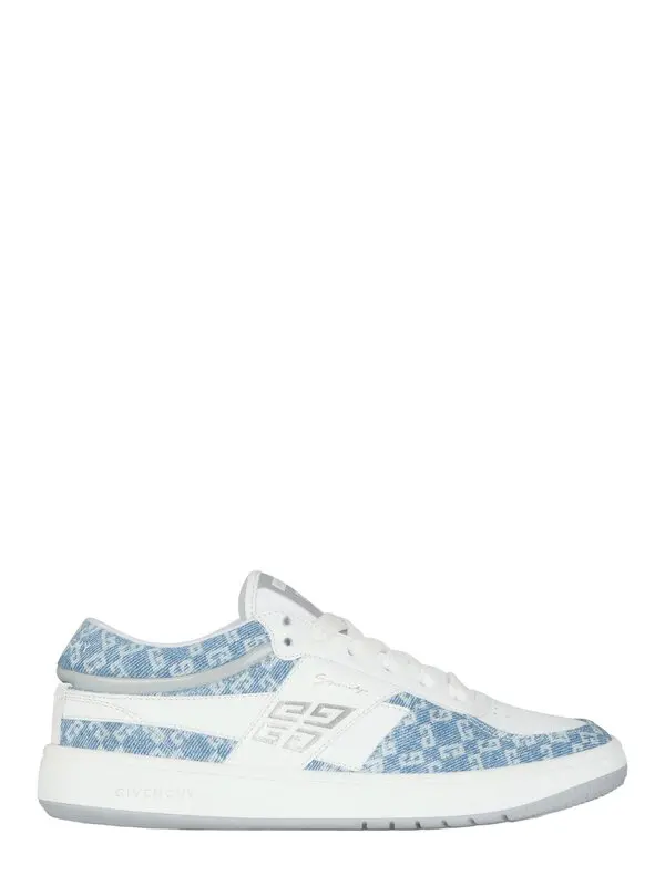 Givenchy G Move Sneakers In Mixed Leathers And Monogram Denim - Denim Blue