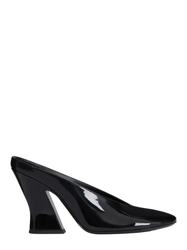 Givenchy Sculpted Heeled Patent Leather Mules - Black