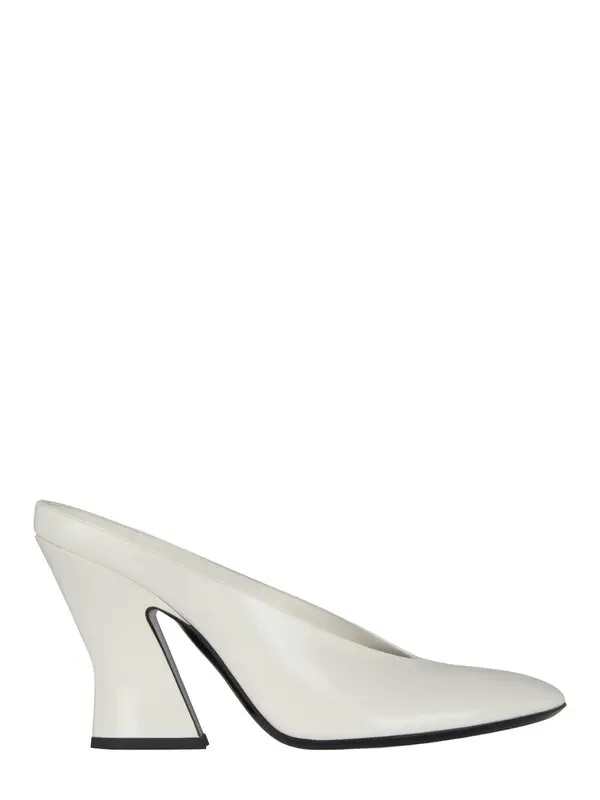Givenchy Sculpted Heeled Patent Leather Mules - Ivory