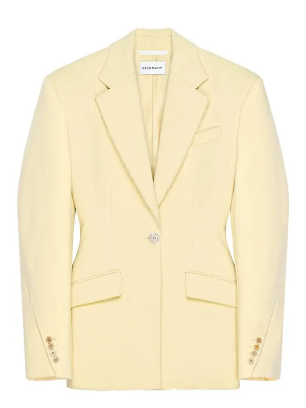 Givenchy Single-breasted Cocoon Wool Jacket - Butter