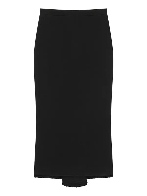 Givenchy Midi Kickback Wool Skirt - Black