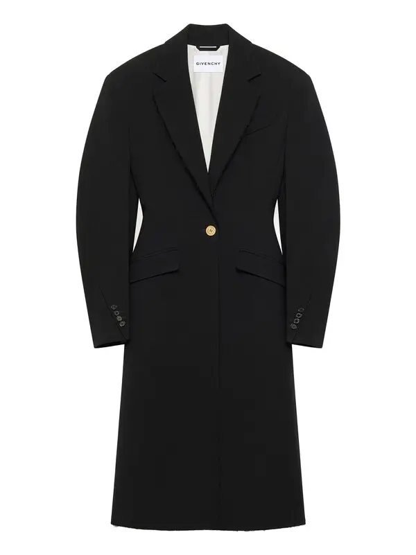 Givenchy Cocoon Fitted Wool Coat - Black