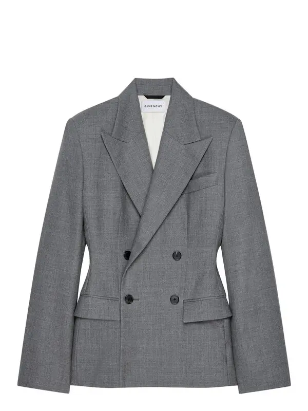 Givenchy Wool Double-breasted Jacket - Medium Grey