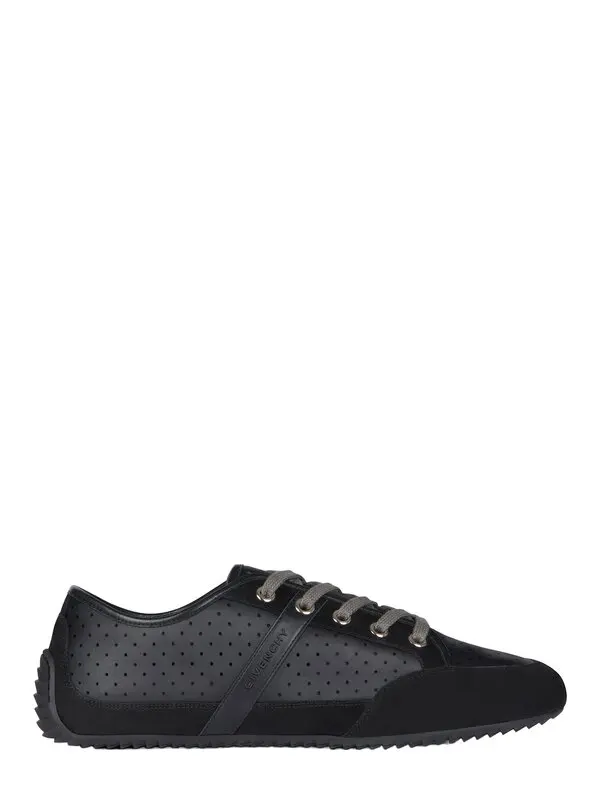 Givenchy Slim Sneakers In Perforated Leather And Suede - Black