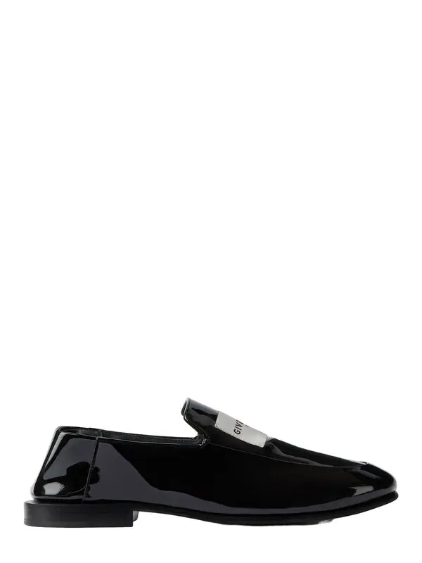 Givenchy Label Loafers In Patent Leather - Black