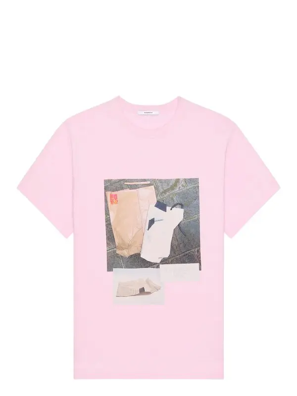 Givenchy Cotton T-shirt With Archive Print - Light Pink