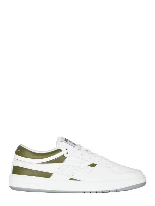 Givenchy G Move Sneakers In Mixed Leathers - White/khaki