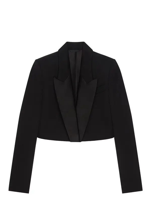 Givenchy Cropped Tuxedo Jacket - Black