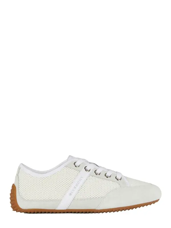 Givenchy Slim Sneakers In Mesh And Suede - White