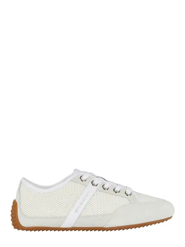Givenchy Slim Sneakers In Mesh And Suede - White