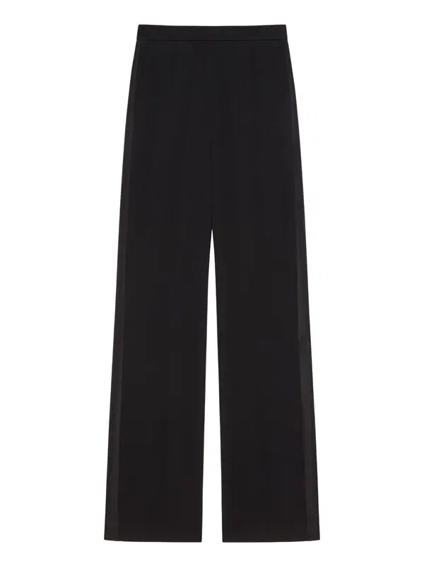 Givenchy Tuxedo Cigarette Pants In Grain De Poudre Wool - Black