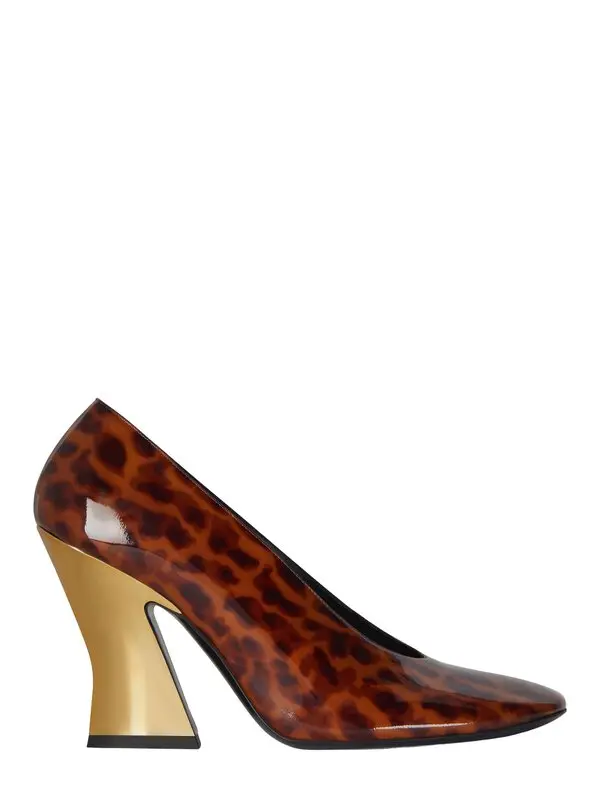 Givenchy Sculpted Tortoise Shell Patent Leather Pumps - Dark Brown/black