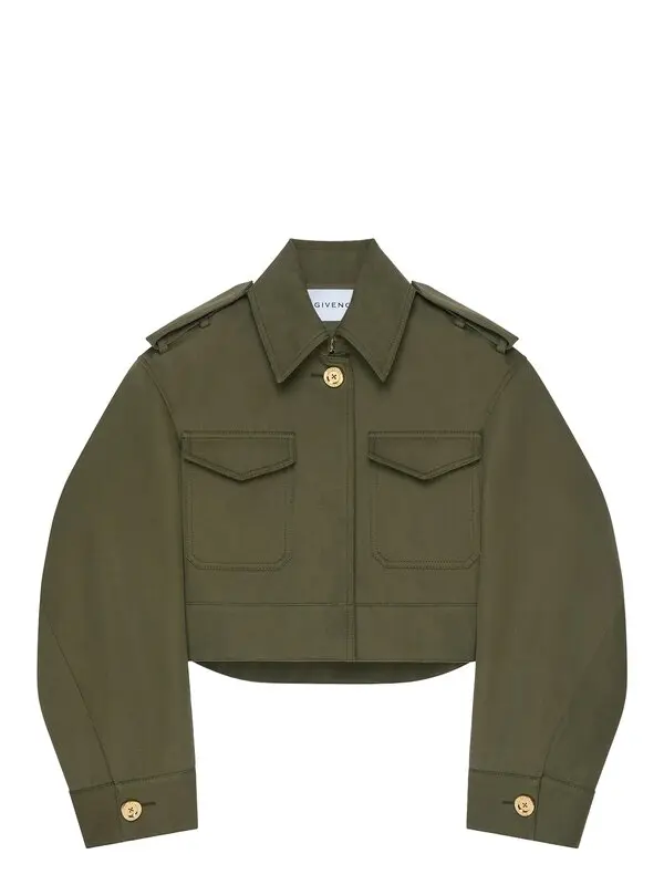 Khaki Cropped Jackets For Women Editorialist