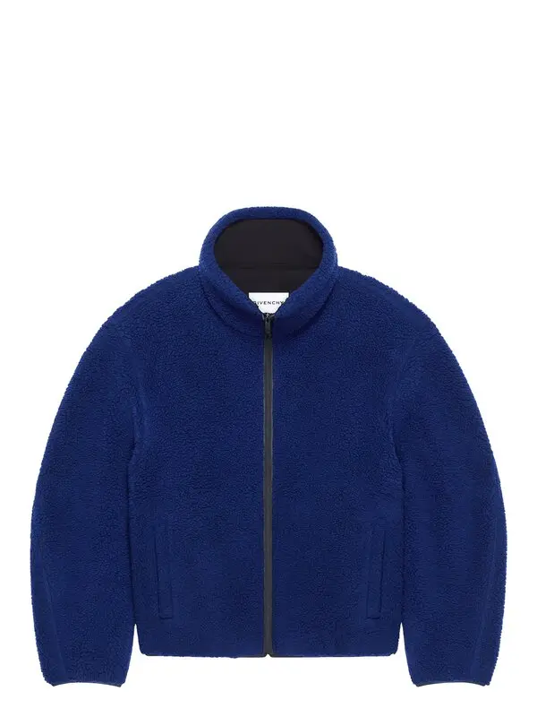 Givenchy Wool Fleece Bomber Jacket With Paris Embroidery - Bright Blue