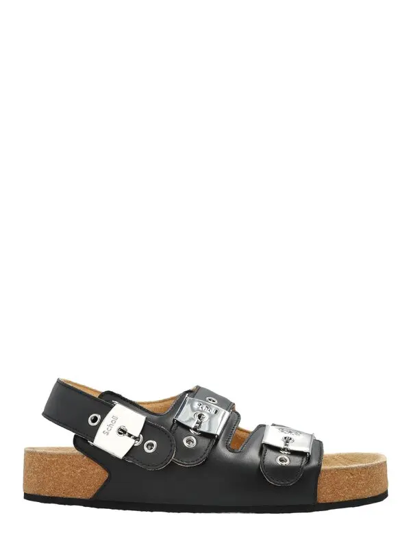 Balenciaga X Scholl Buckled Leather Sandals - Black