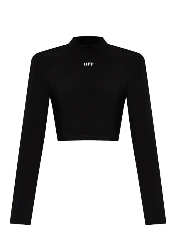 Off-White Inscribed Turtleneck Top - Black