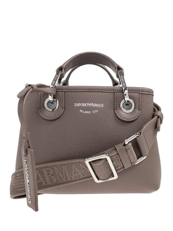 Emporio Armani Handbag With Printed Logo - Brown
